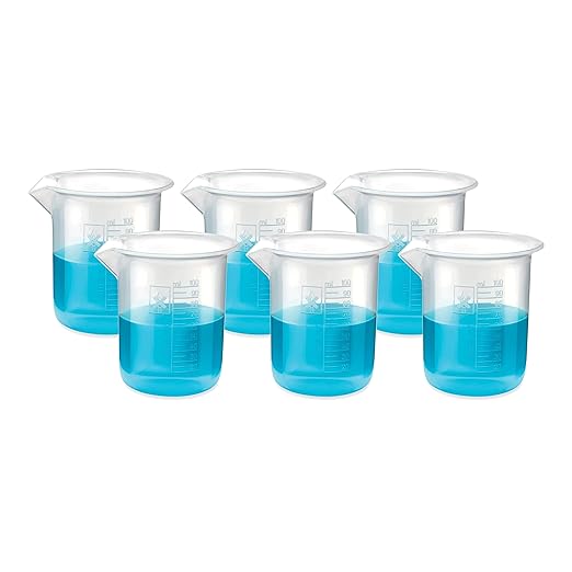 Bello Polypropylene Plastic Beaker 100 ml with Graduation Marks, Pack ...