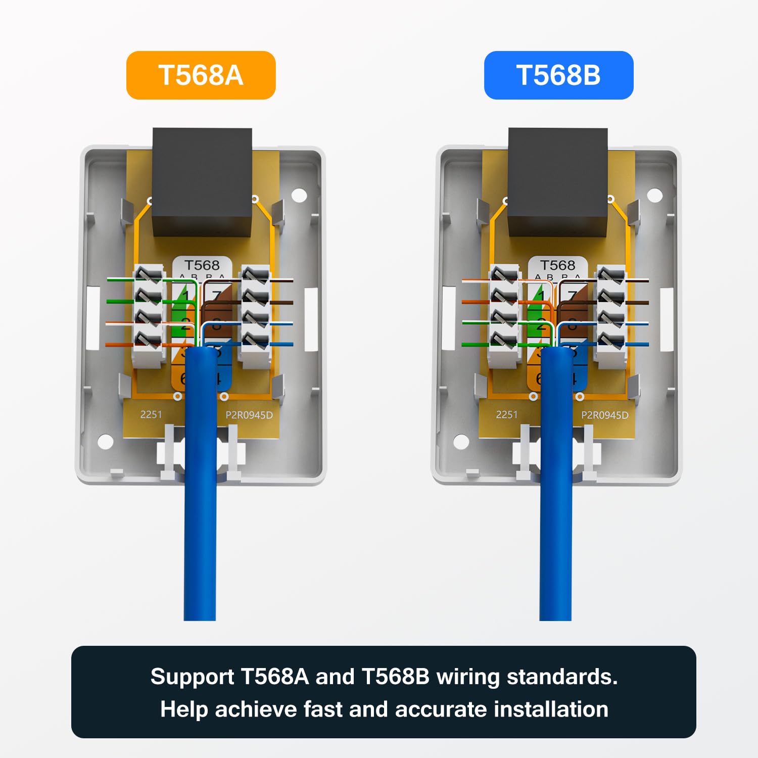 Snapklik.com : Iwillink Cat6 Ethernet Surface Mount Outlet Box