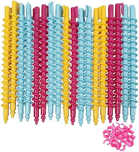 Amazon.com : 18 Pieces 7.3inch Spiral Hair Perm Rod Colorful Plastic ...