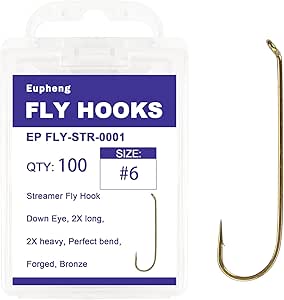 Amazon.com : Eupheng Fly Fishing Hooks 100pc Pack Barbless Catch & Release Dry Wet Nymph Shrimp ...