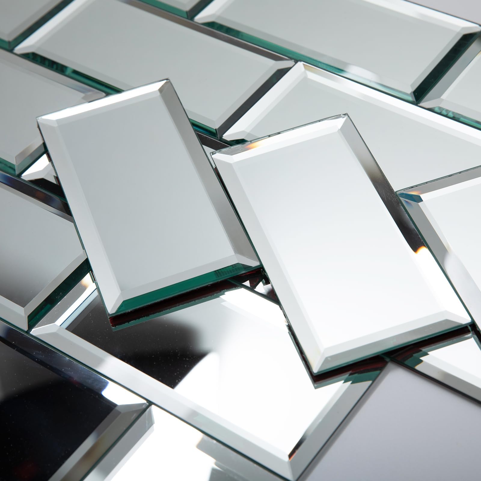 4x12 Beveled Crystal Mirror Tile Walls Backsplashes - Amazon.com