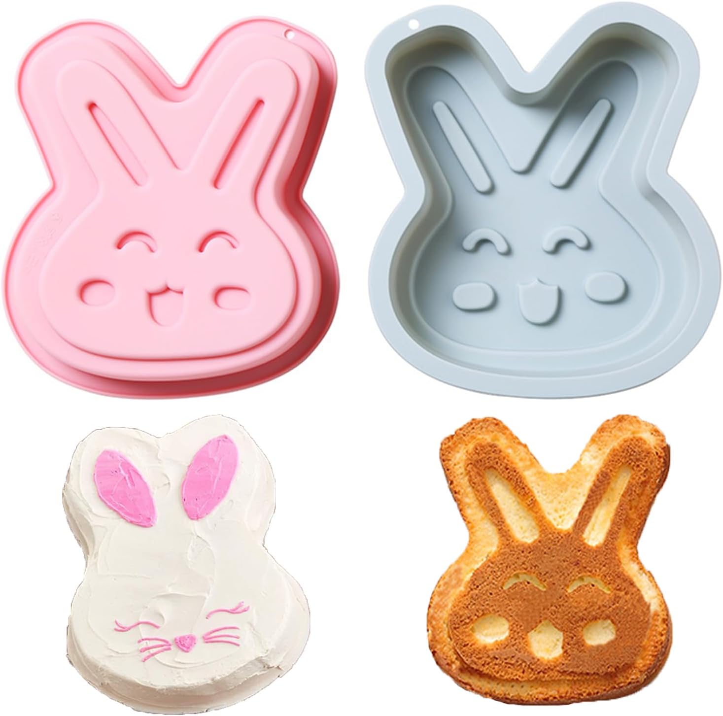 Amazon.com: SOGIBUR 8 inches Cute Bunny Molds,Rainbow Cake Molds ...