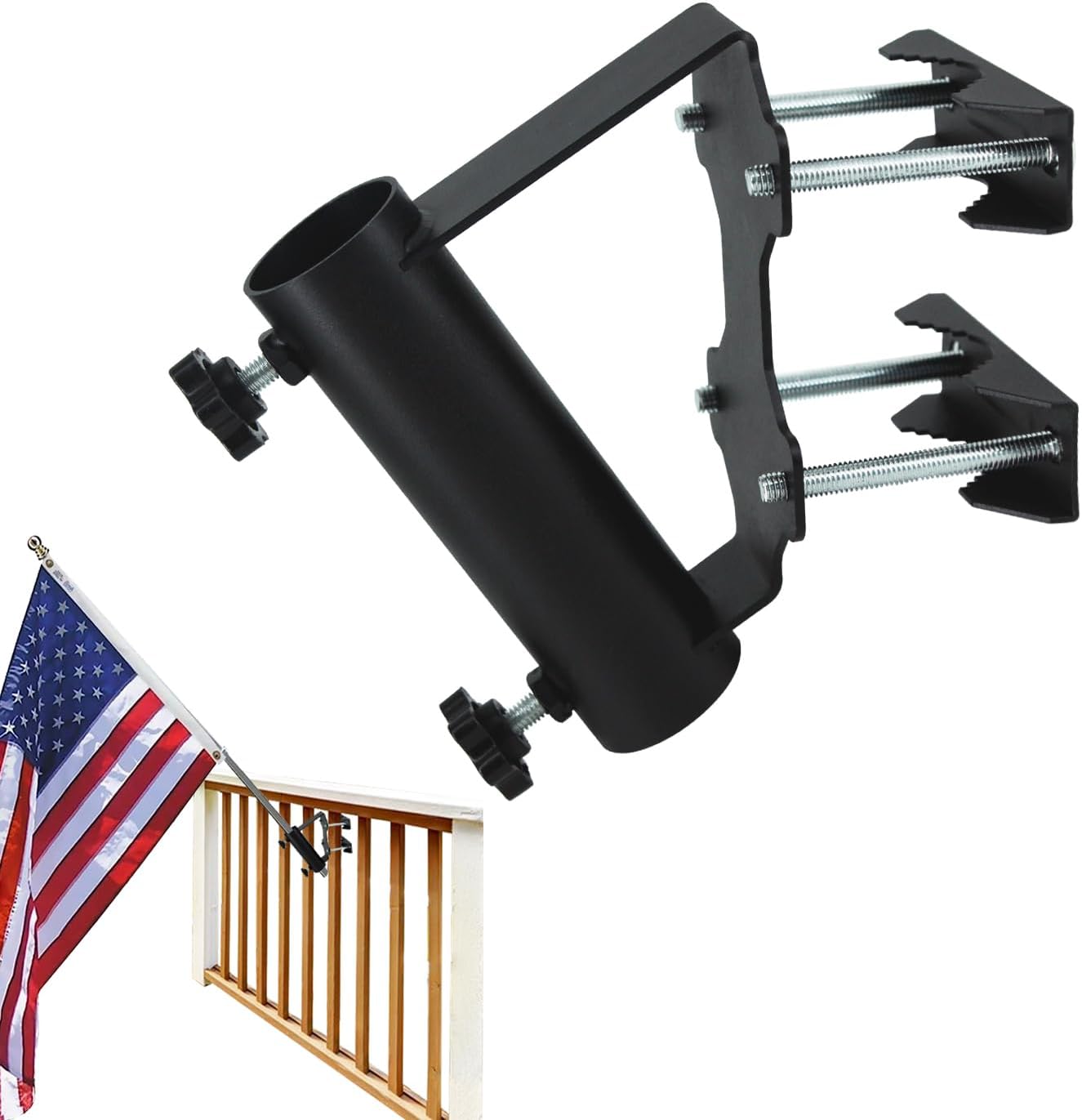 Amazon.com : VANROUG Heavy Duty Flagpole Mount Bracket for Balcony ...