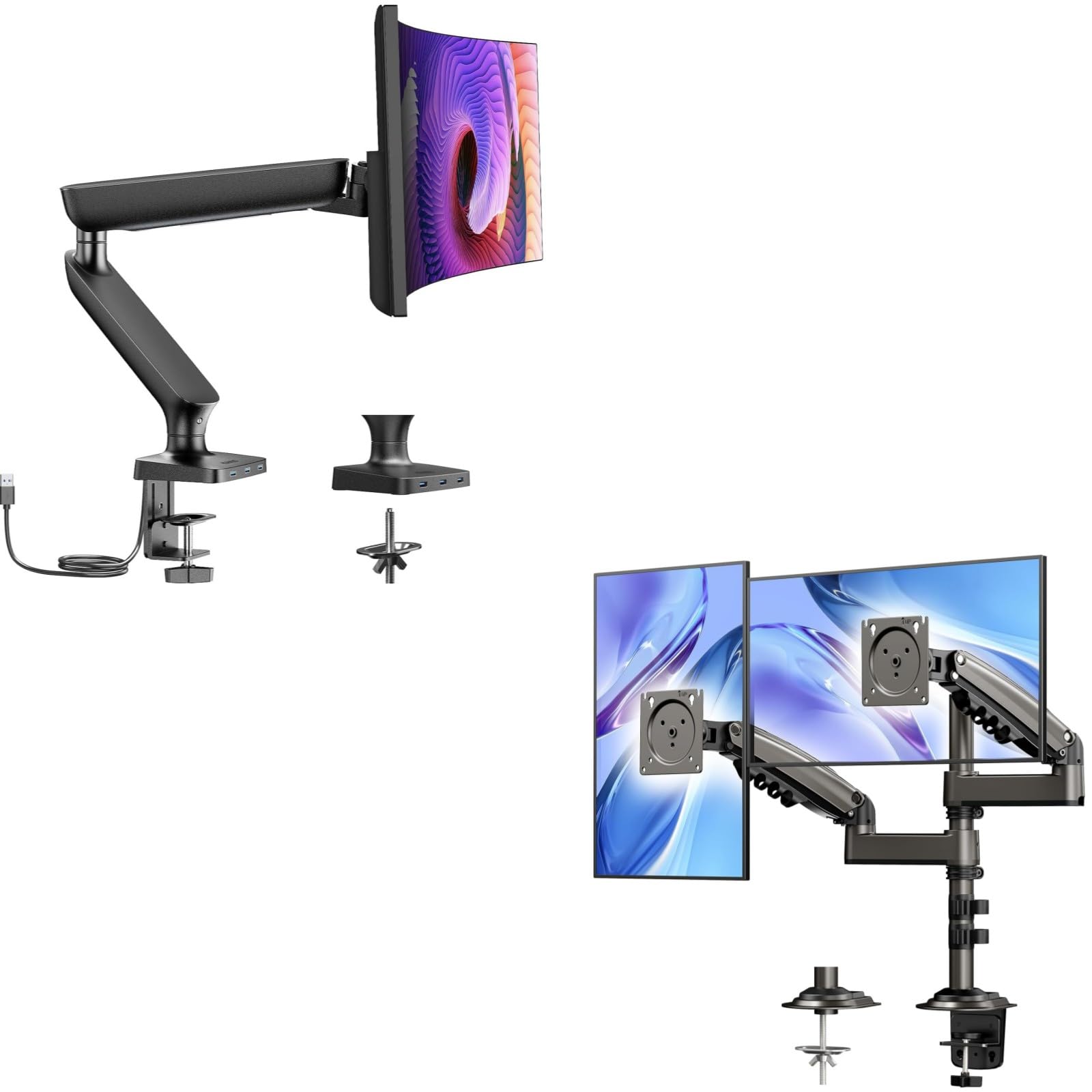 Amazon.com: HUANUO Dual Monitor Stand&Single Monitor Mount : Electronics