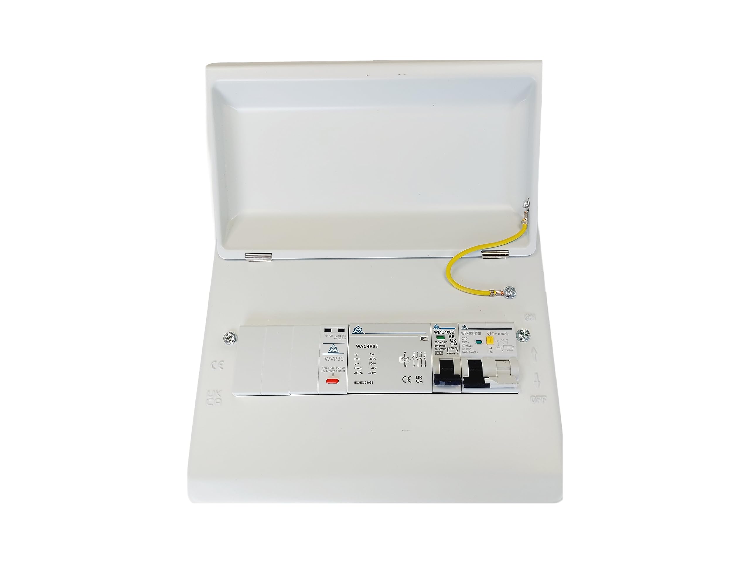 Buy Viridian EV Fitted Consumer Unit IP40 2 Pole 40A Type A RCBO + PEN ...