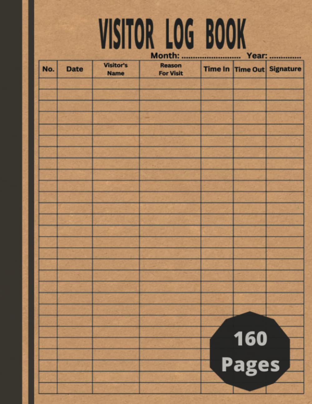 Amazon.com: Visitor Log Book: 160 Pages Large Size 8.5" x 11 ...