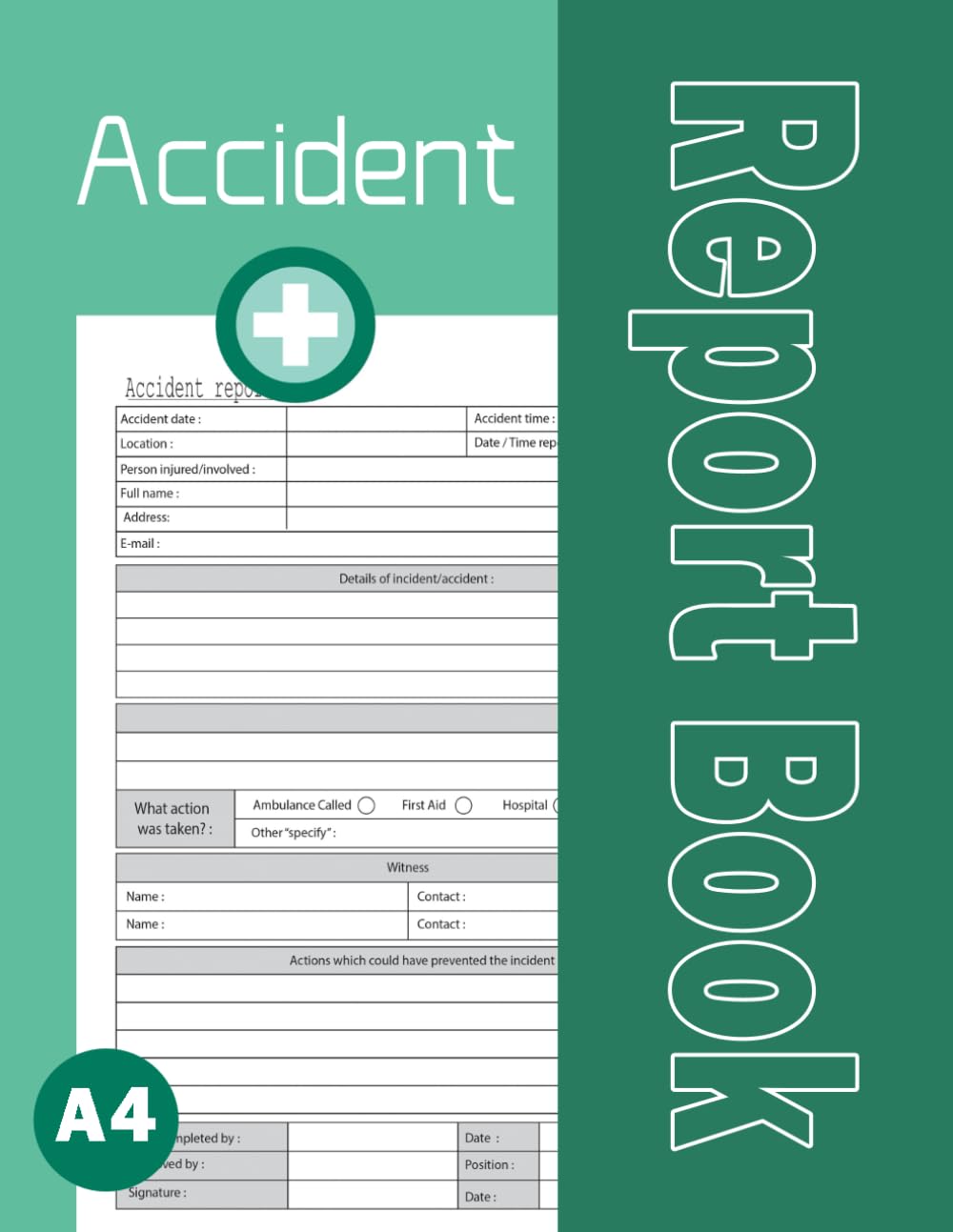 Amazon | HSE Accident Report Book A4: HSE Compliant Accident & Incident ...