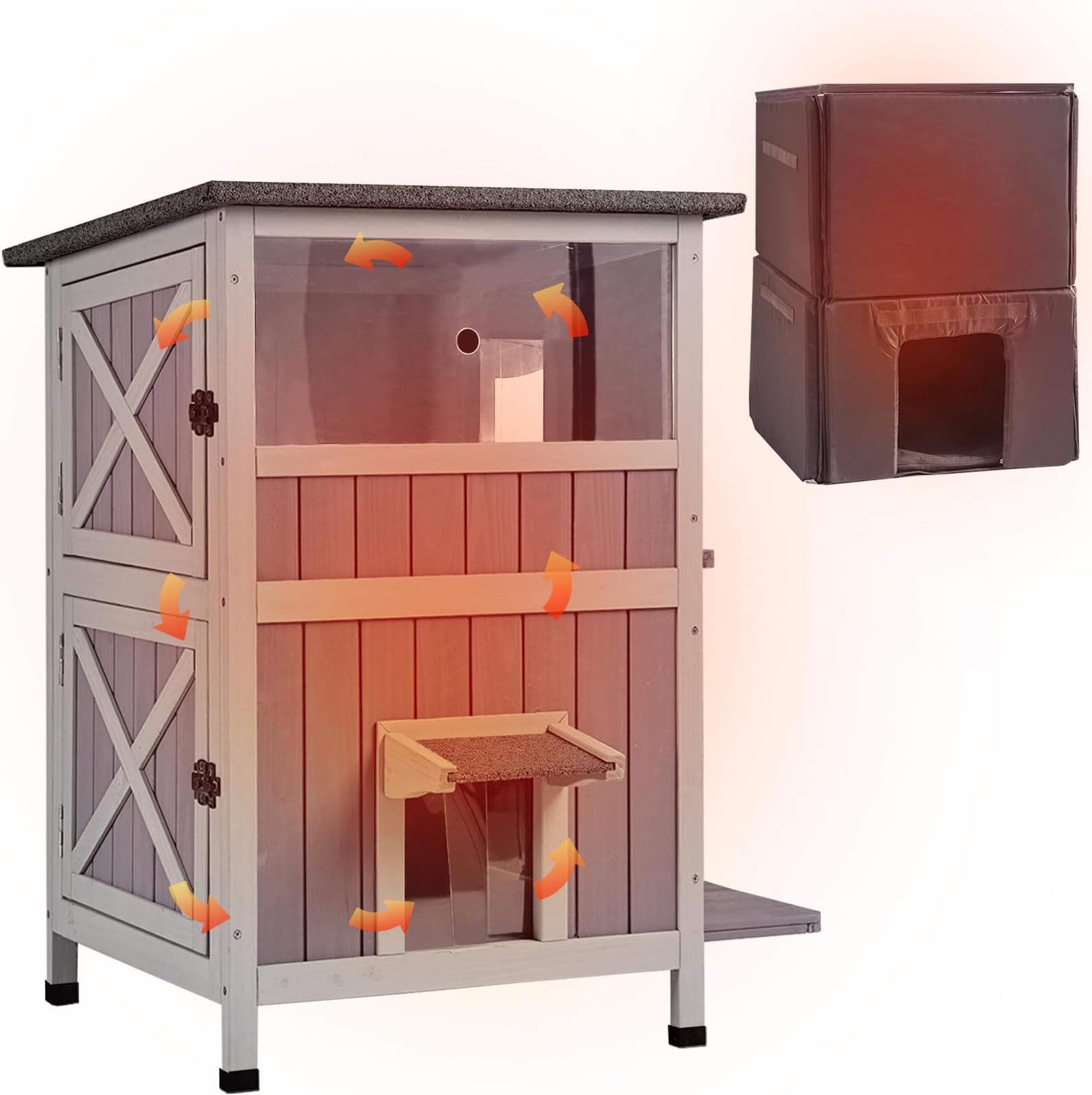 Amazon.com : Outdoor Cat House Insulated, Feral Cat Shelter for Winter ...