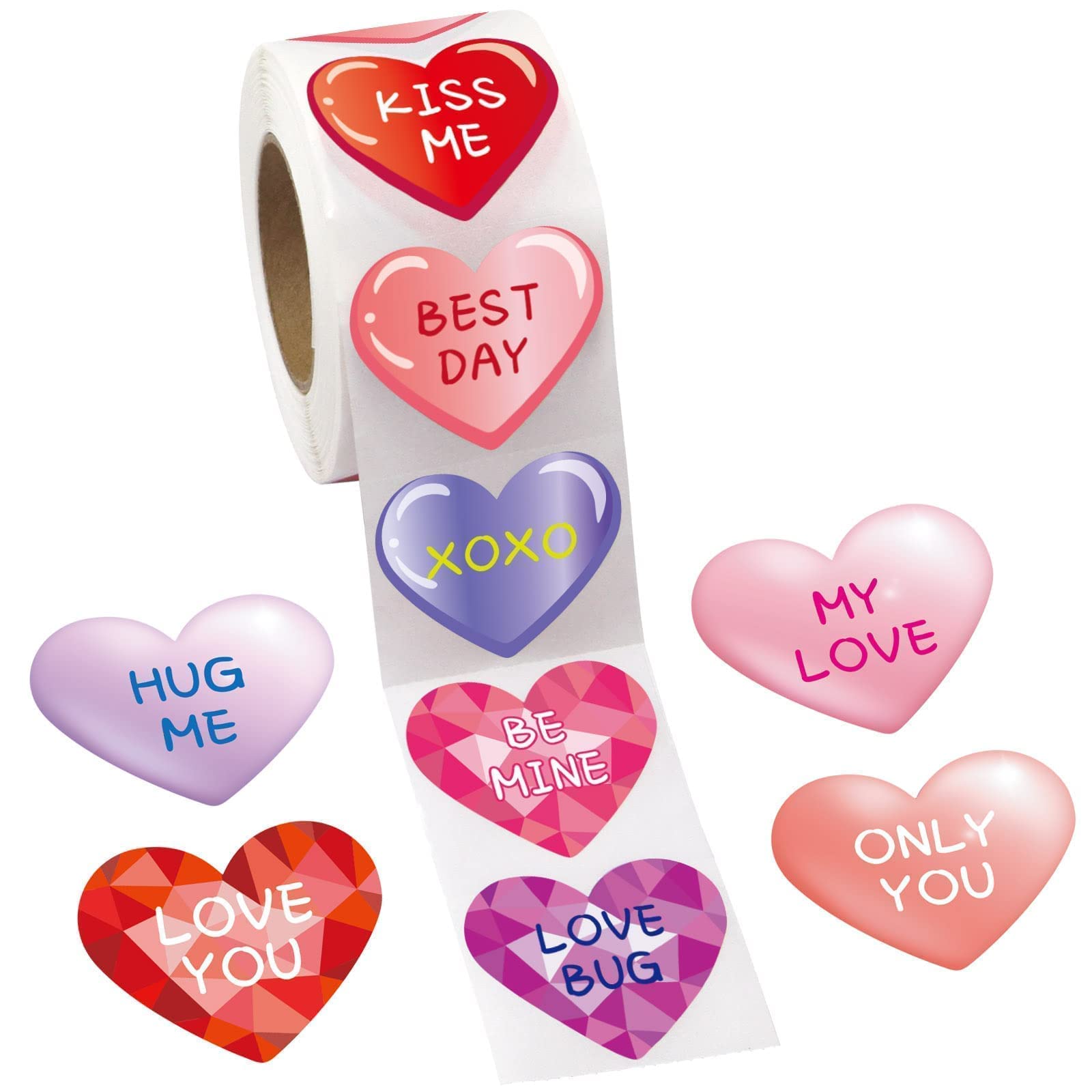 Amazon.com: 500Pcs Valentines Day Stickers Candy Heart Stickers for ...