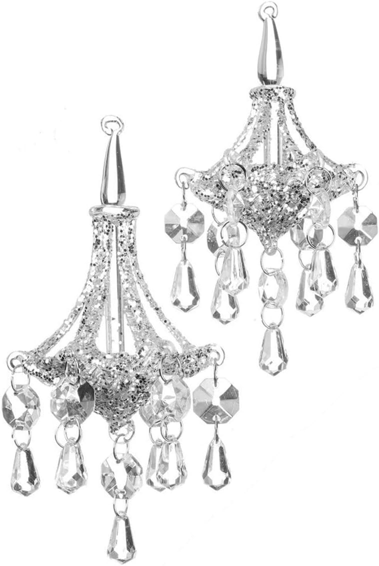 Amazon.com: Sullivans Gift Elegant Glass Chandelier Ornaments, Set of 2 ...