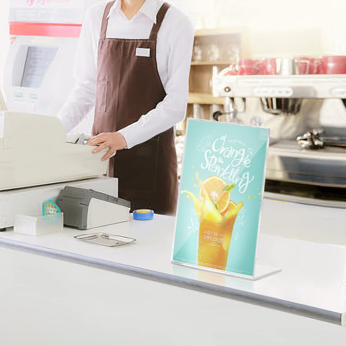 Sezanrpt Clear Acrylic Sign Holder 8.5 x 11, Slanted Back Vertical ...