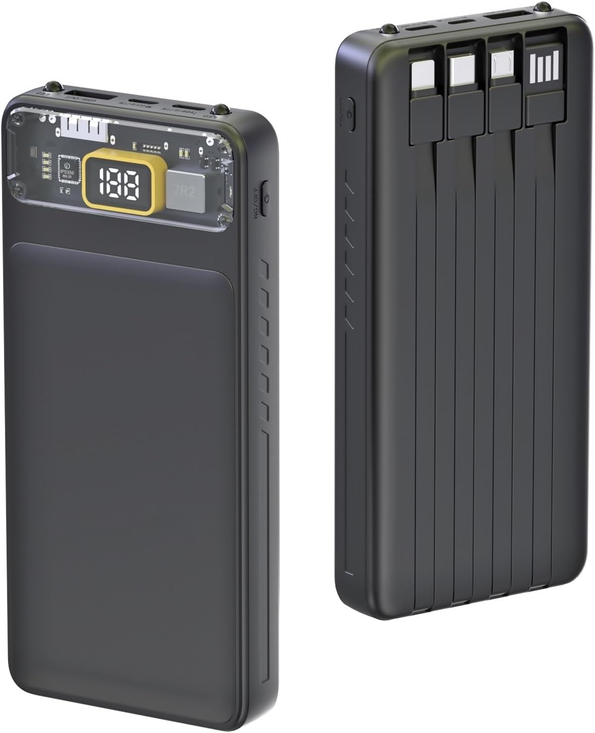 LED Flashlight Power Bank, 10000mAh Portable Charger with Built-in ...