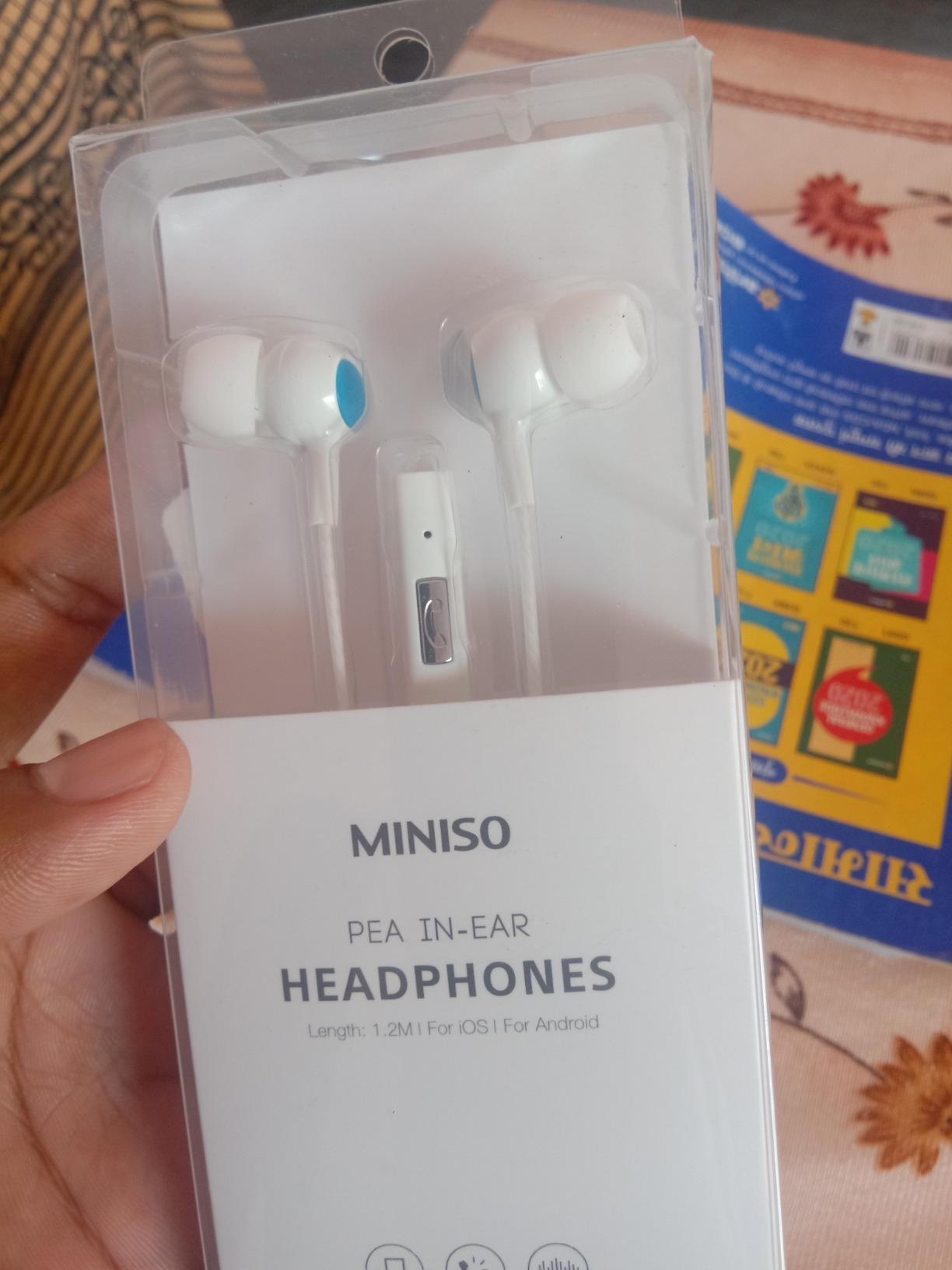 MINISO Pea Wired Earphone with Mic, in-Ear Headphones Comfortable ...