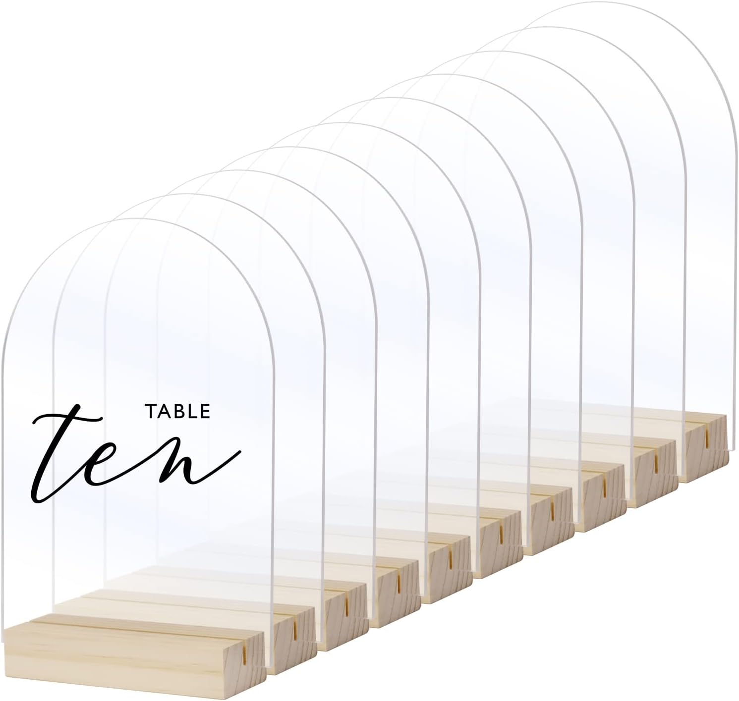 Amazon.com: Clear Arch Acrylic Sign with Wood Base-10 Pack 4x6 Inch ...