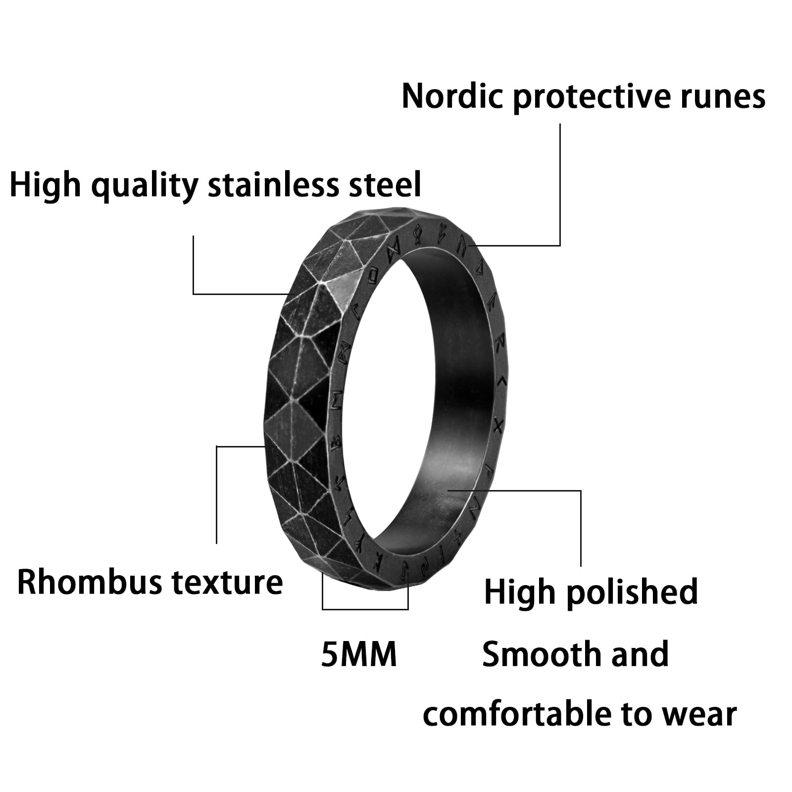 Snapklik.com : Viking Rings For Men, Women Rhombus Viking Ring ...