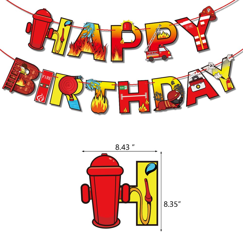 Snapklik.com : JEVLON Firetruck Birthday Party Decoration Set -Fire ...