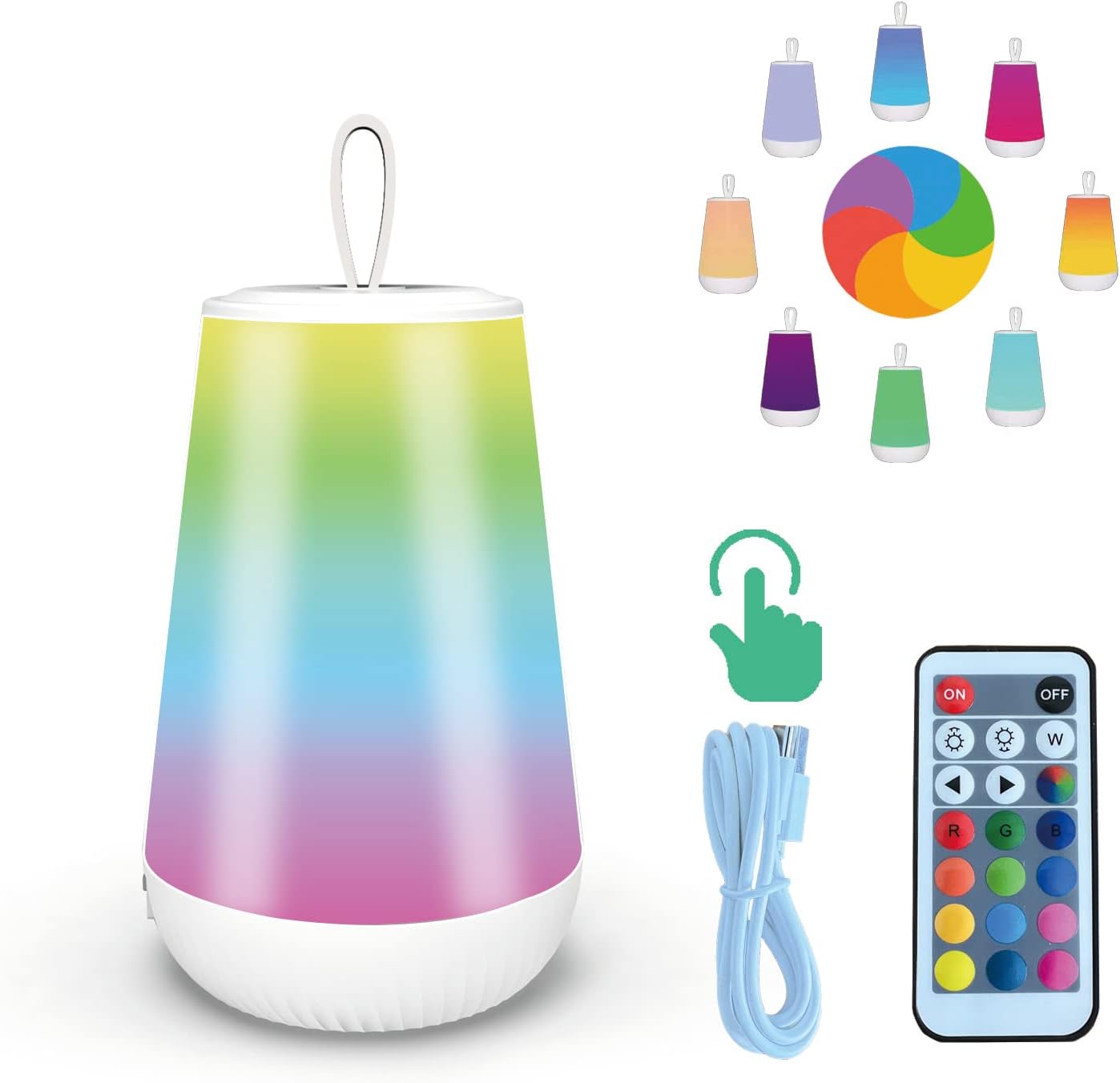 Portable Night Light 3W 5V Rechargeable 2900-3100K Tunable Warm White ...