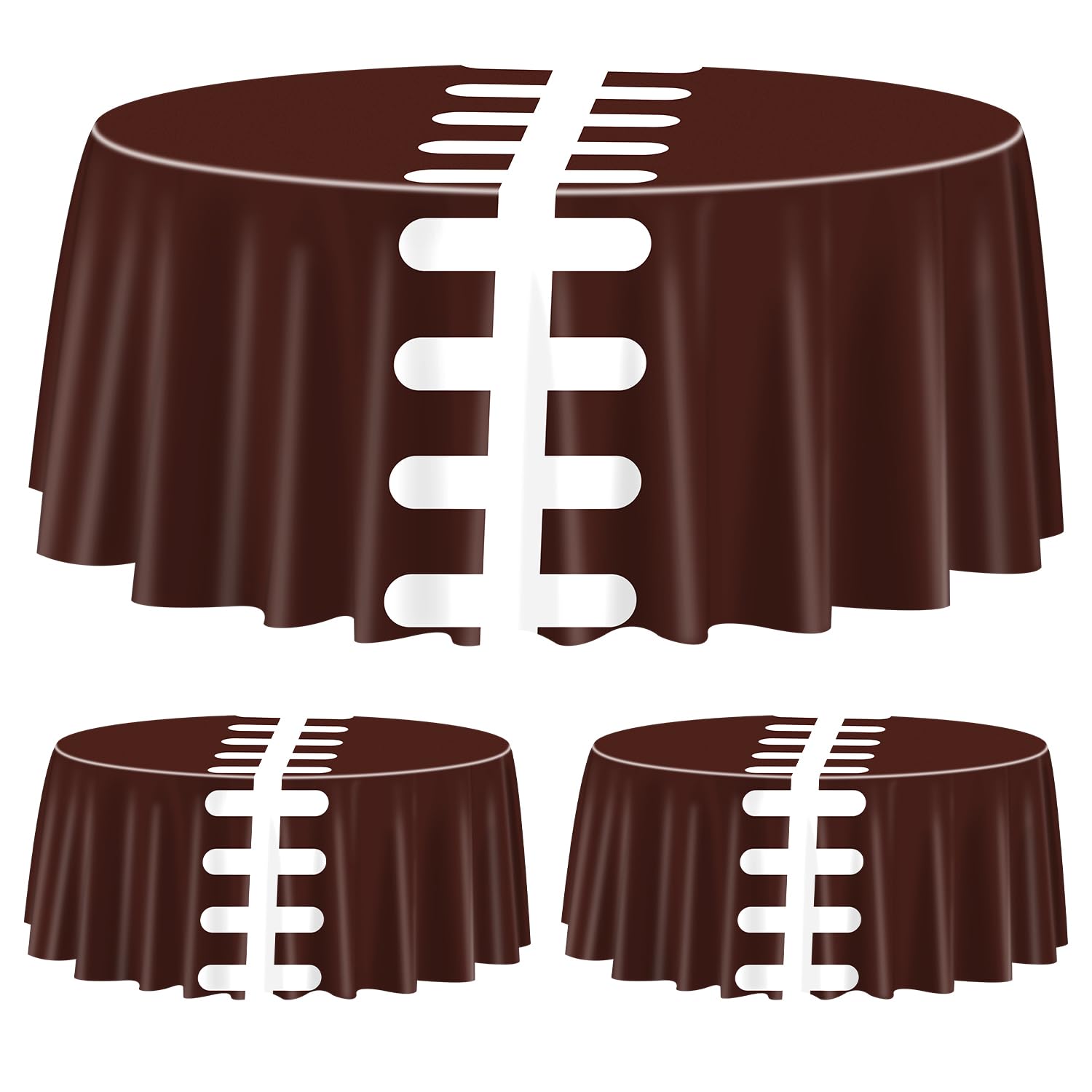 Amazon.com: PIXHOTUL 3 Pcs Football Print Tablecovers, Round Football ...