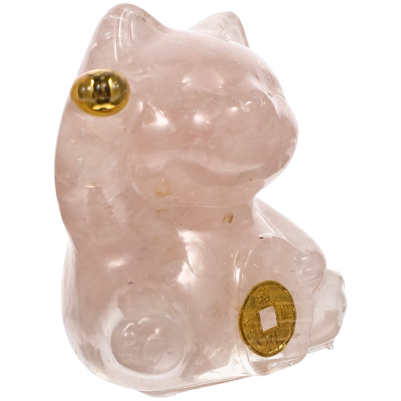 Amazon.com: BESPORTBLE Car Decor Lucky Cat Figurine, 2.2Inch Crystal ...