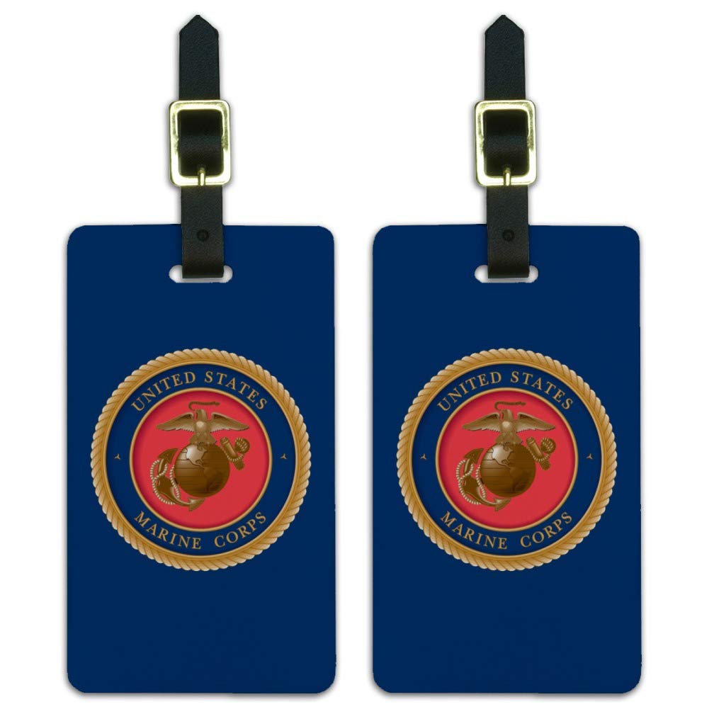 Amazon.com: Marines USMC Emblem Officially Licensed Luggage ID Tags ...