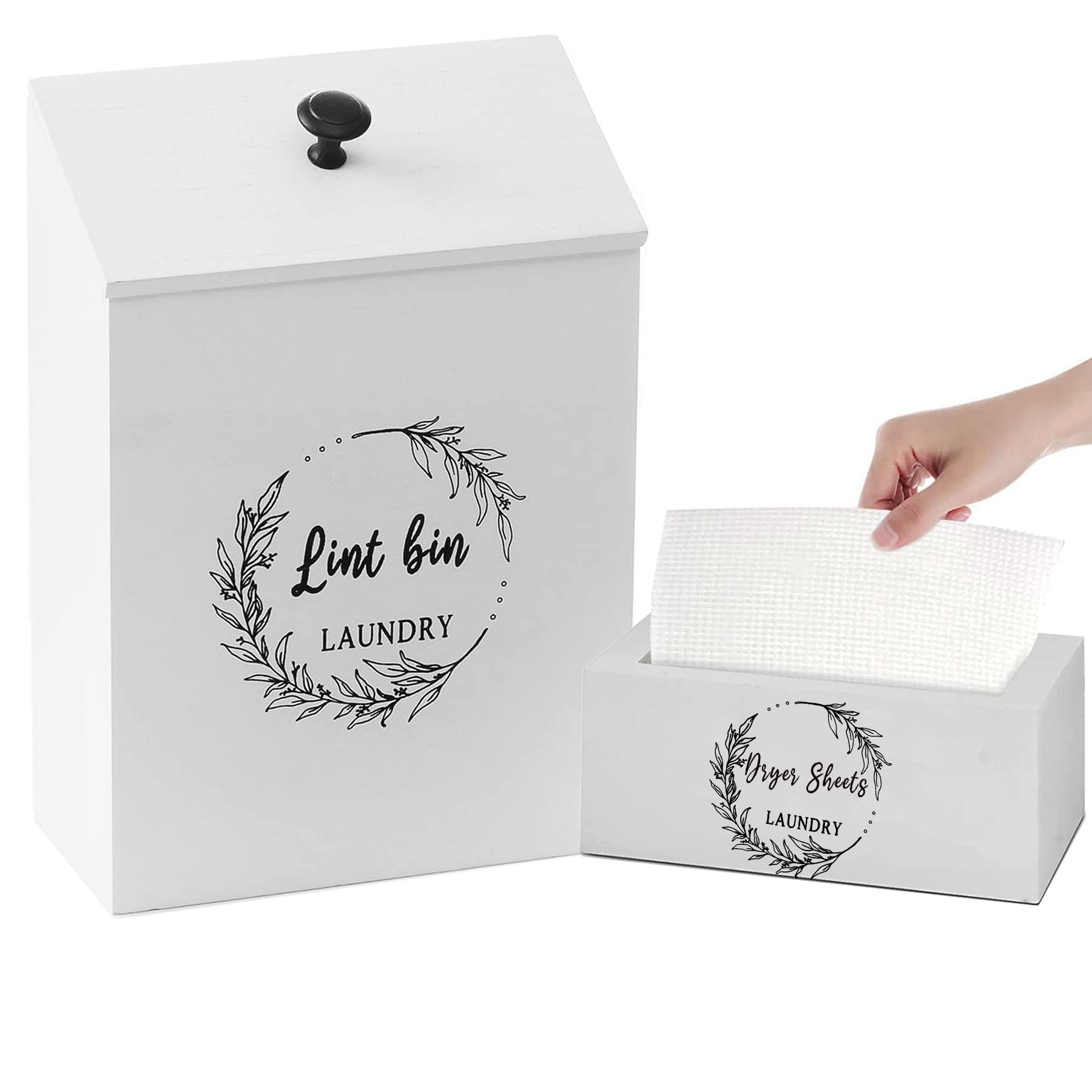 Amazon.com: Magnetic Lint Bin and Dryer Sheet Holder Set for Laundry ...