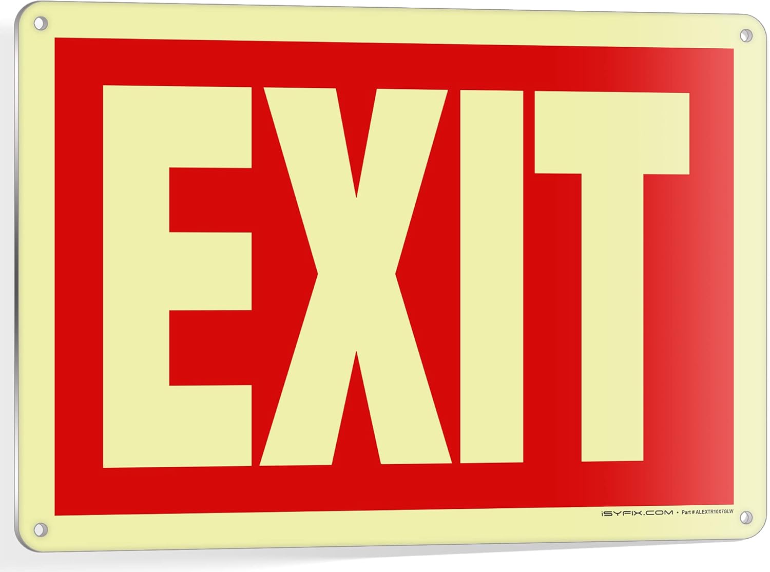 Amazon.com: iSYFIX Exit Glow in the Dark Sign Aluminum – 1 Pack 10x7 ...
