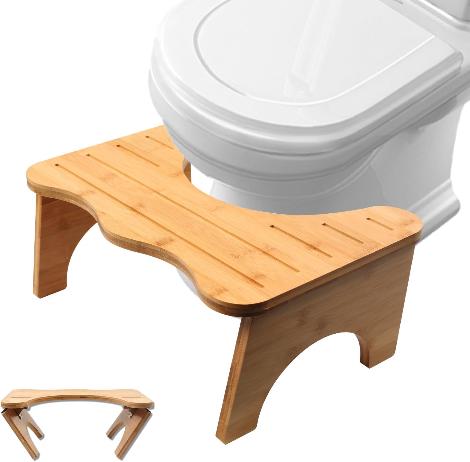 Amazon.com: iFedio Toilet Stool, Poop Stool,Bamboo 7 Inch Toilet Potty ...