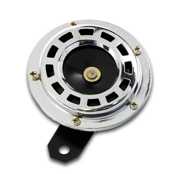 Buy UNIVERSAL 12V CHROME PLATED HORN 90 mm DISC KLAXON MOTORBIKE ...