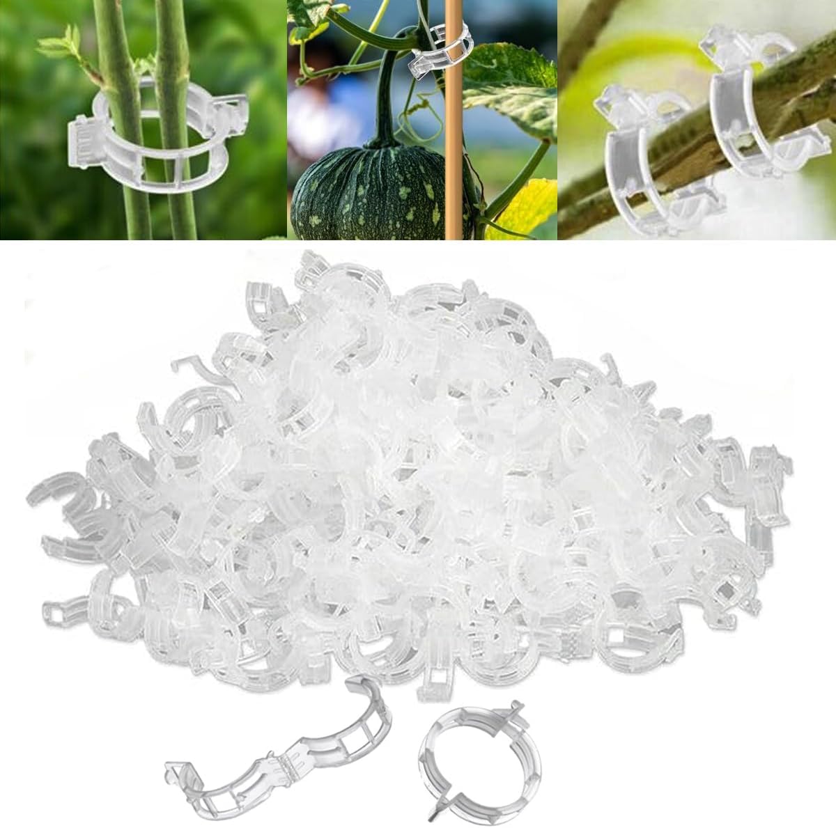 Amazon.com : 300 PCS Secured Plastic Plant Clip,Plant Fixing Clips ...