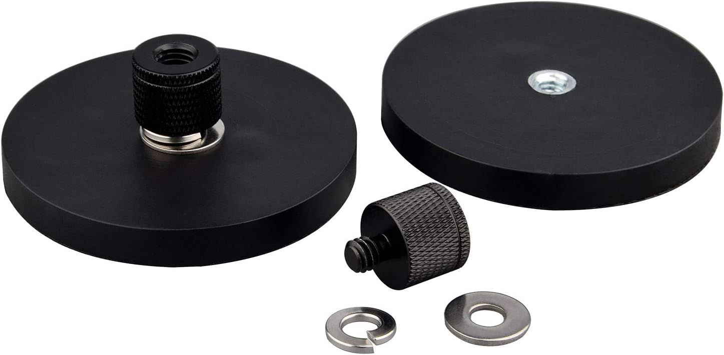 MUTUACTOR 2Pack 55lb Neodymium Rubber Coated Magnetic Mounting 1/4“& 3/ ...