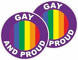 Pack of 2 Gay and Proud Stickers Rainbow Pride Flag Car Van Vinyl Self ...