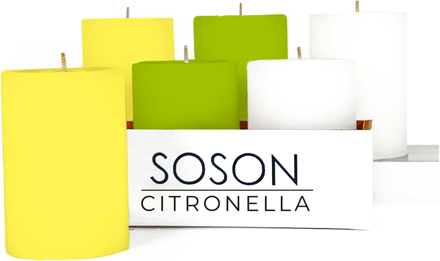 Amazon.com: Simply Soson Citronella Candle - Citronella Scented Pillar ...