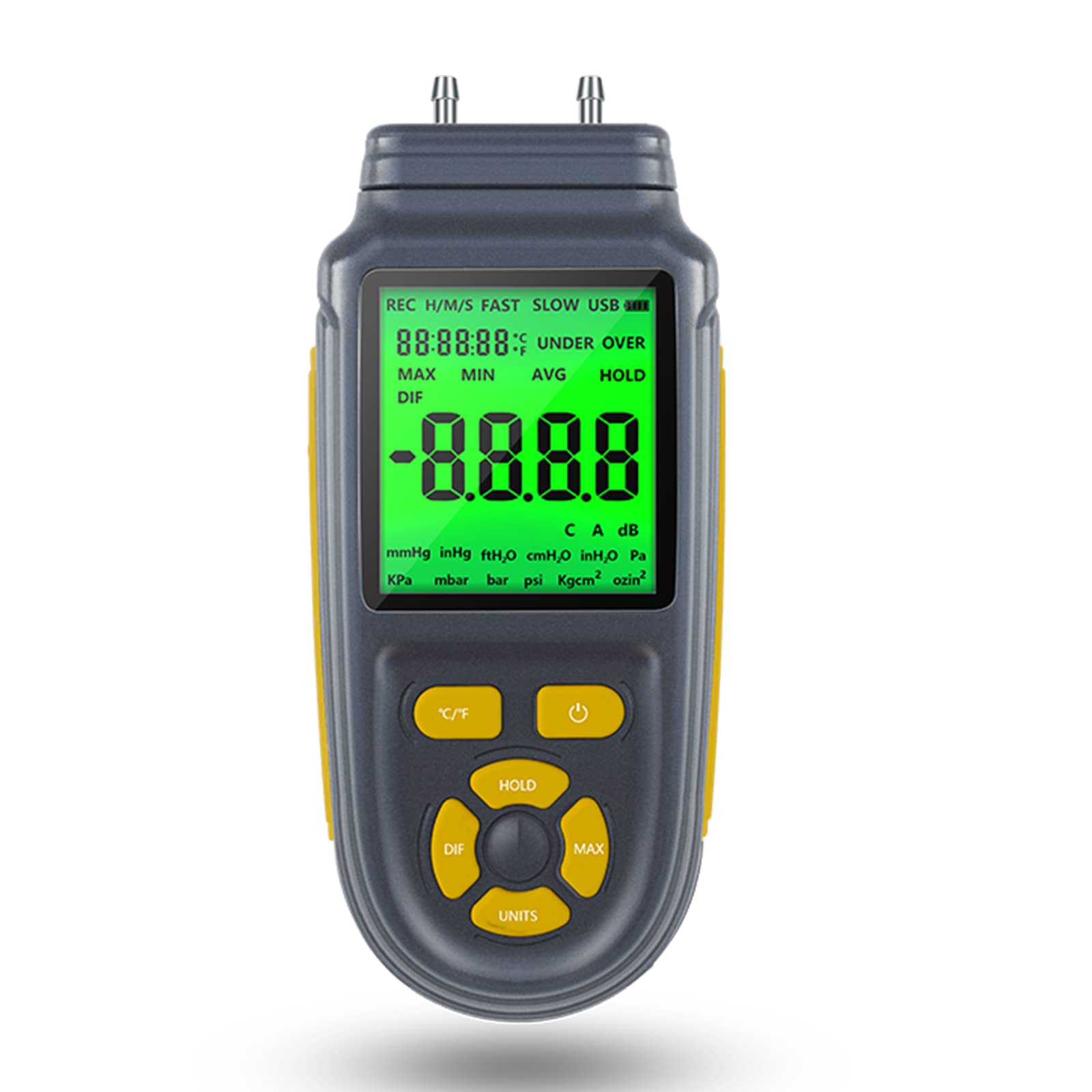 Buy Handheld Digital Manometer, Differential Dual Port Pressure ...