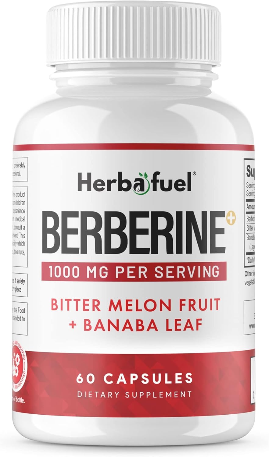 Amazon.com: Herbafuel Berberine 1000mg Per Serving with Bitter Melon ...