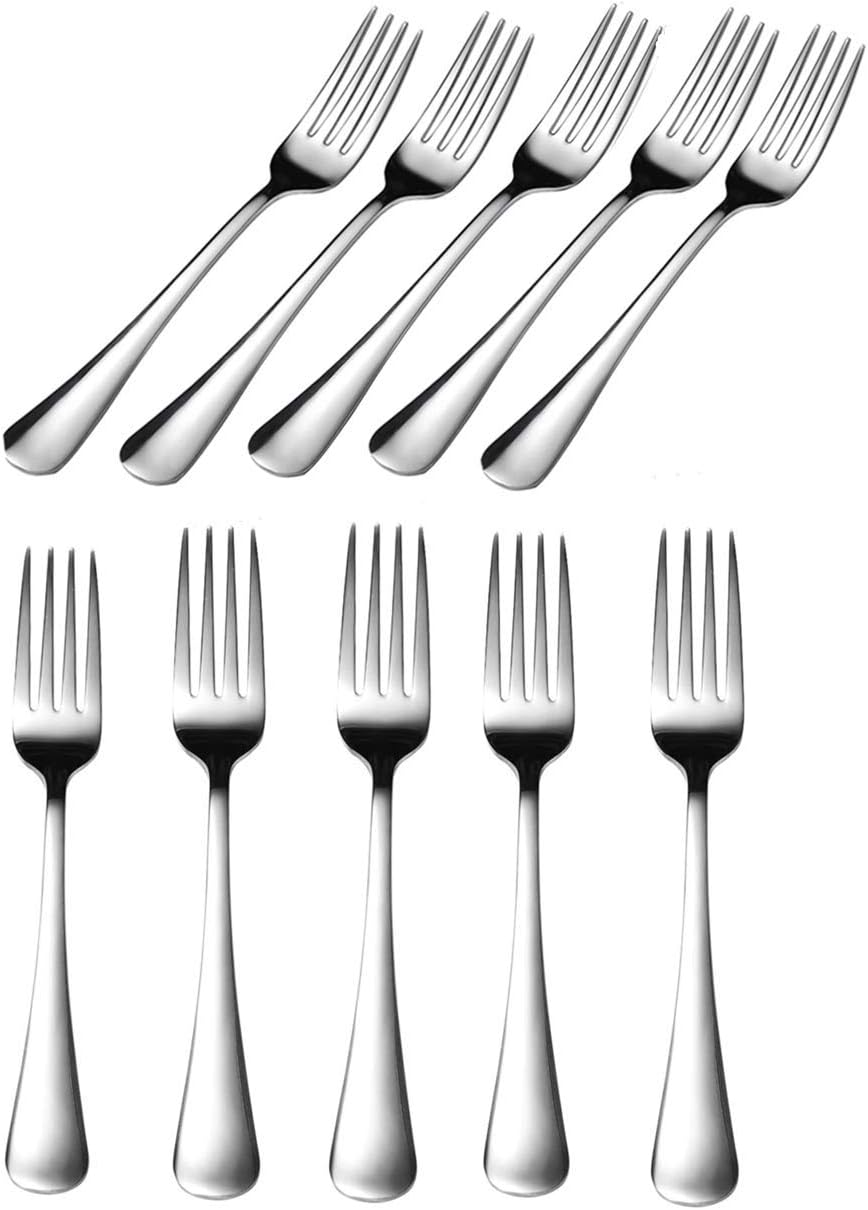 Amazon.com: Amazon Basics Stainless Steel Dinner Forks with Round Edge ...