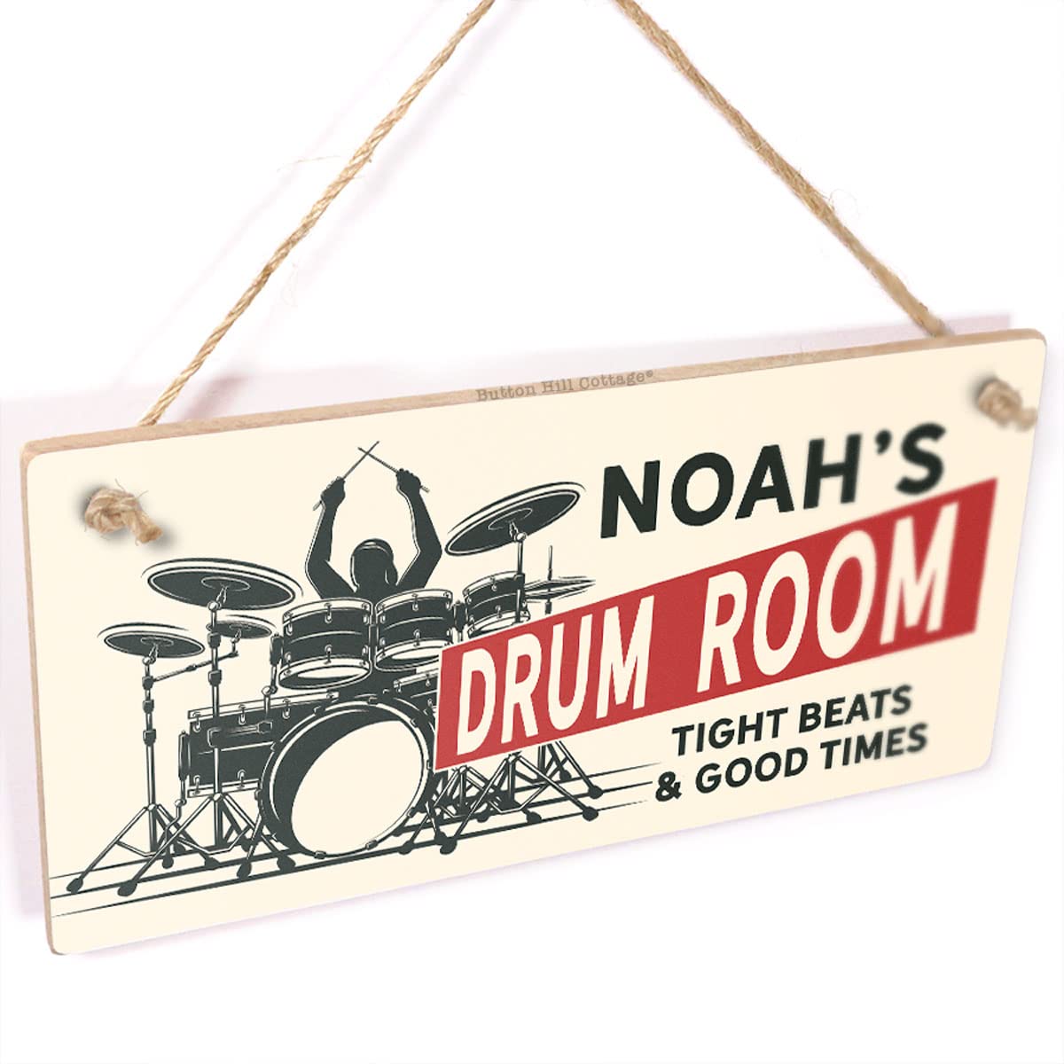 Personalised Drum Room Sign - Tight Beats & Good Times Hanging Sign For ...