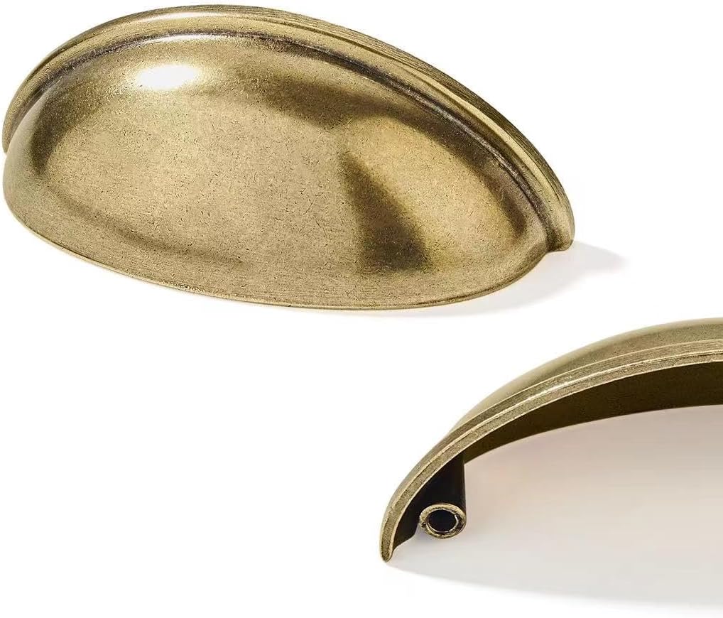 khtumeware 10 Pack 3" Burnished Brass Cabinet Cup Pulls Antique Drawer ...