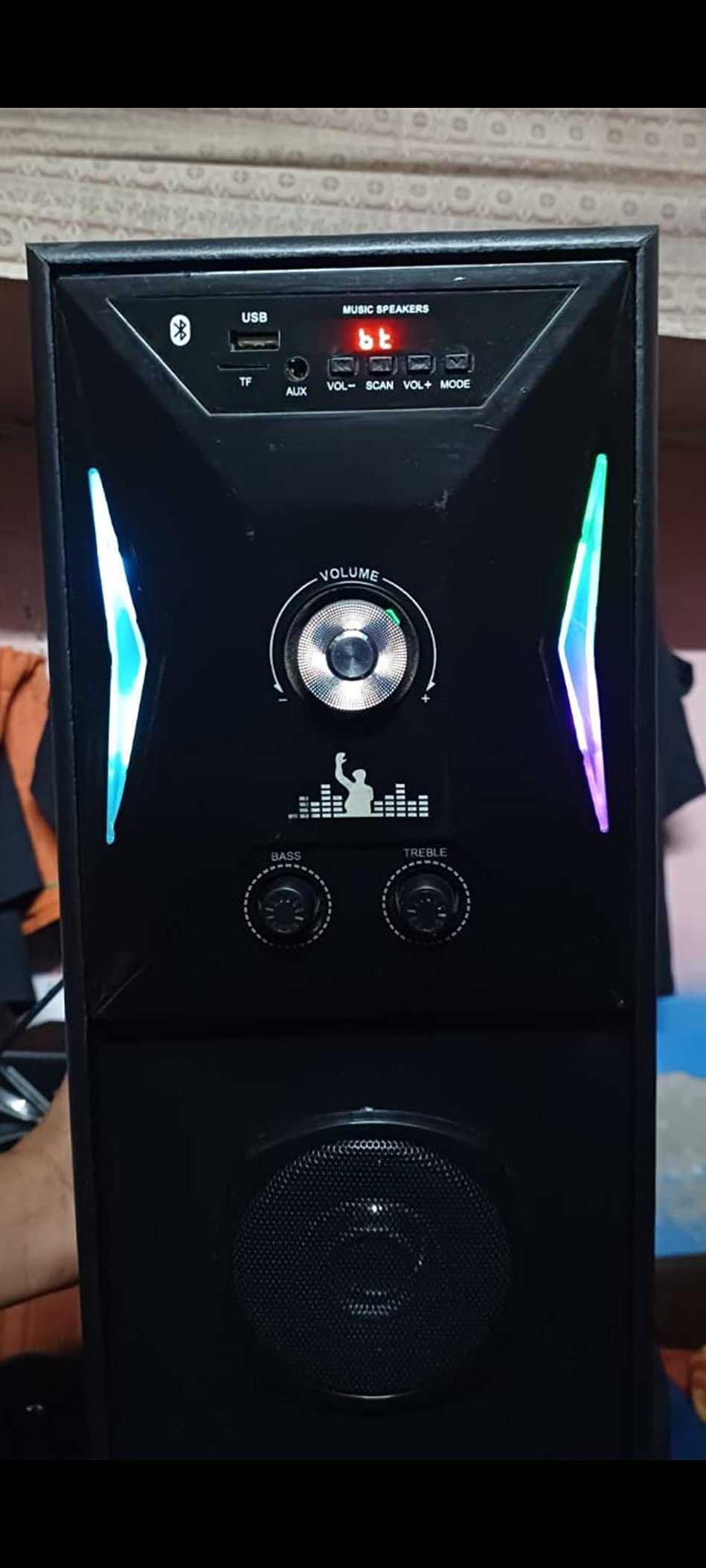 MINTRONICS® MI-Royal Pro 65w Tower Speaker 3.0 Bluetooth Aux/USB/SD Card with Wired Microphone ...