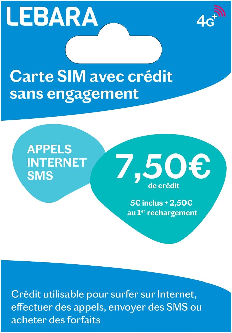 Lebara - SIM Card - French Number Incl EUR 7,50 call credit ...