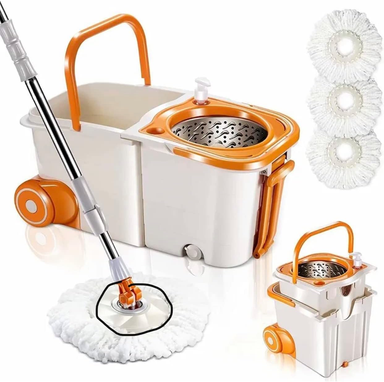 Amazon.com: MASTERTOP Flat Floor Mop and Bucket Set - Hands Free Mop ...