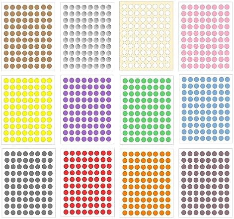 Clickedin Round Color Circle Dot Sticker Labels (1 Inch)12 Different ...