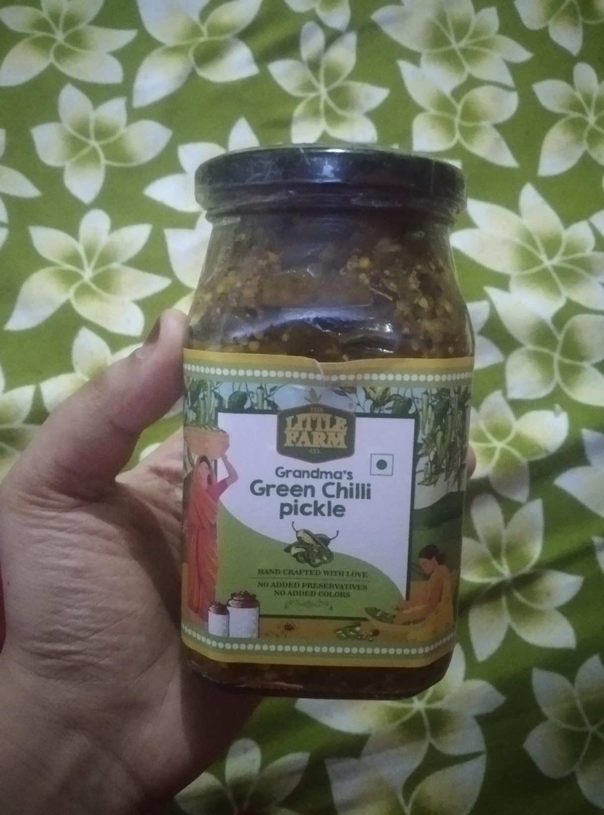 THE LITTLE FARM CO Green Chilli Pickle - Hari Mirch ka Achar | Less Oil ...