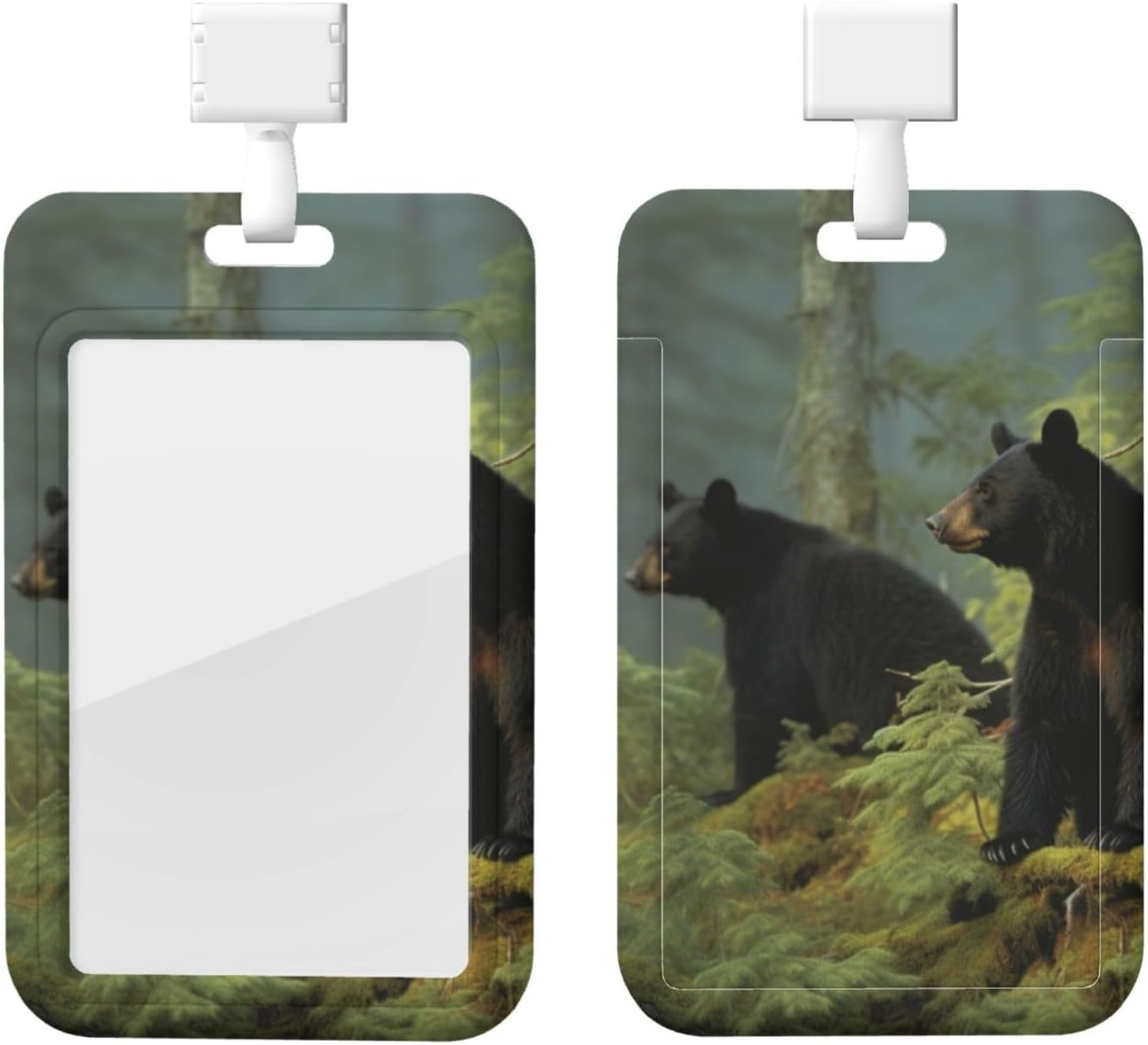 Amazon.com : Sliding ID Badge Holder with Clear Window Badge Protector ...