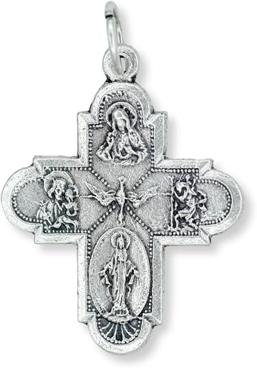 Amazon.com: Bulk Pack of 10 - Five Way Cross Medal - 1 1/8" Oval Silver ...