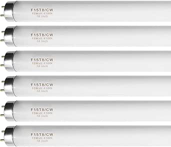 18 Inch F15T8/CW T8 15W Fluorescent Light Bulb Cool White Compatible ...
