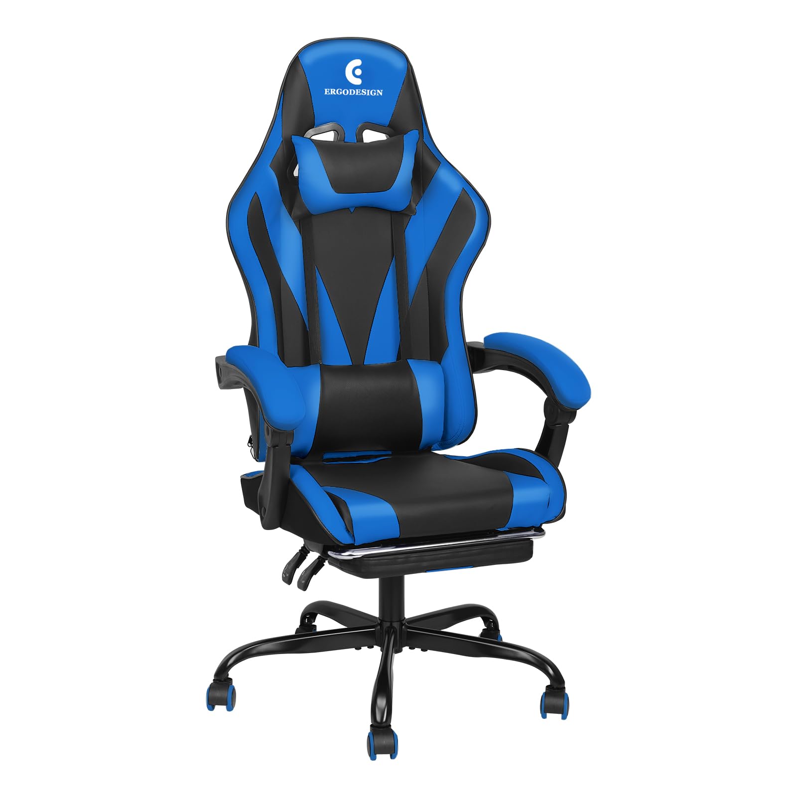 Amazon.com: ErgoDesign Gaming Chair with Linkage Armrest & Footrest ...