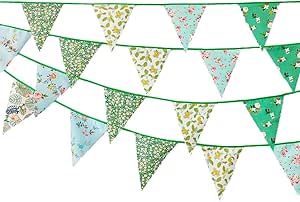 Amazon.com: 36pcs Pennant Banner Flags, 32ft Floral Pattern Triangle ...