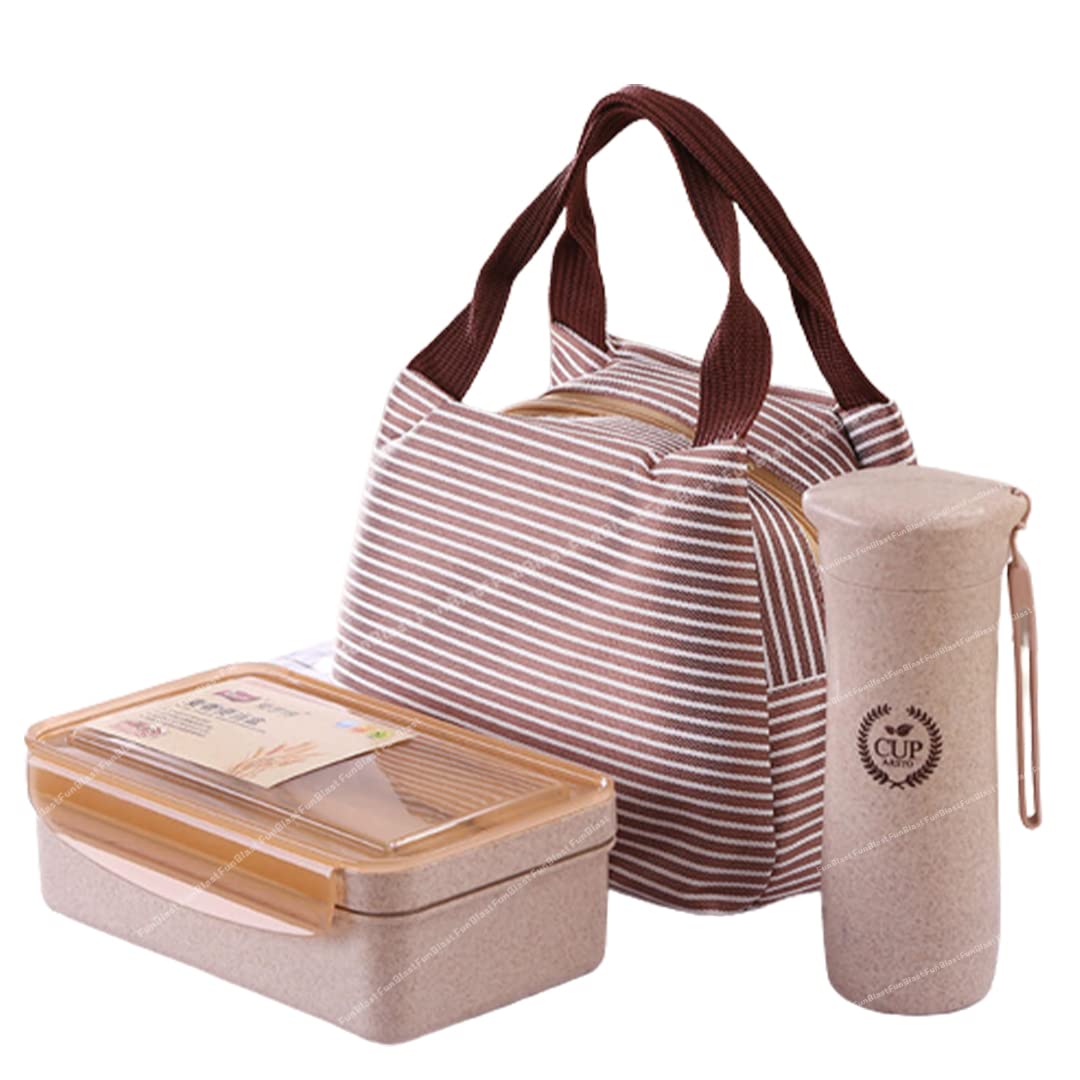 FunBlast Lunch Box and Water Bottle with Lunch Bag - Wheat Straw Fiber ...