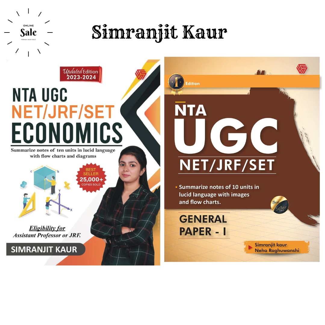 Buy NTA UGC NET/JRF/SET Economics by Simranjit Kaur + NTA UGC NET JRF SET GENERAL PAPER - I by ...
