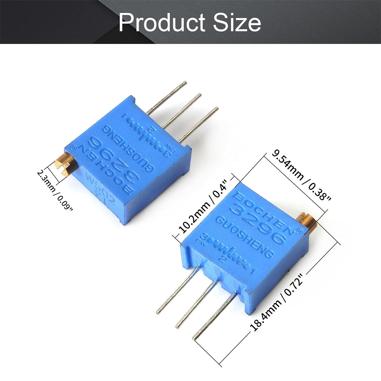 Snapklik.com : Fielect 50Pcs 5K Ohm Multiturn Trimmer Potentiometer ...